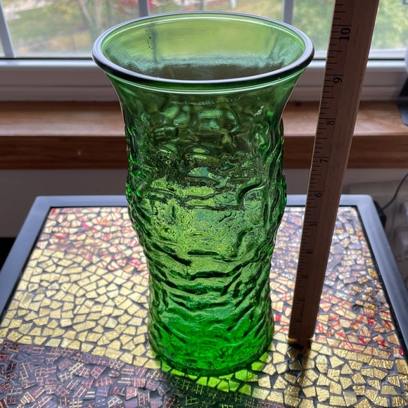 Vintage | Accents | Large Green Glass Flower Vase | Poshmark